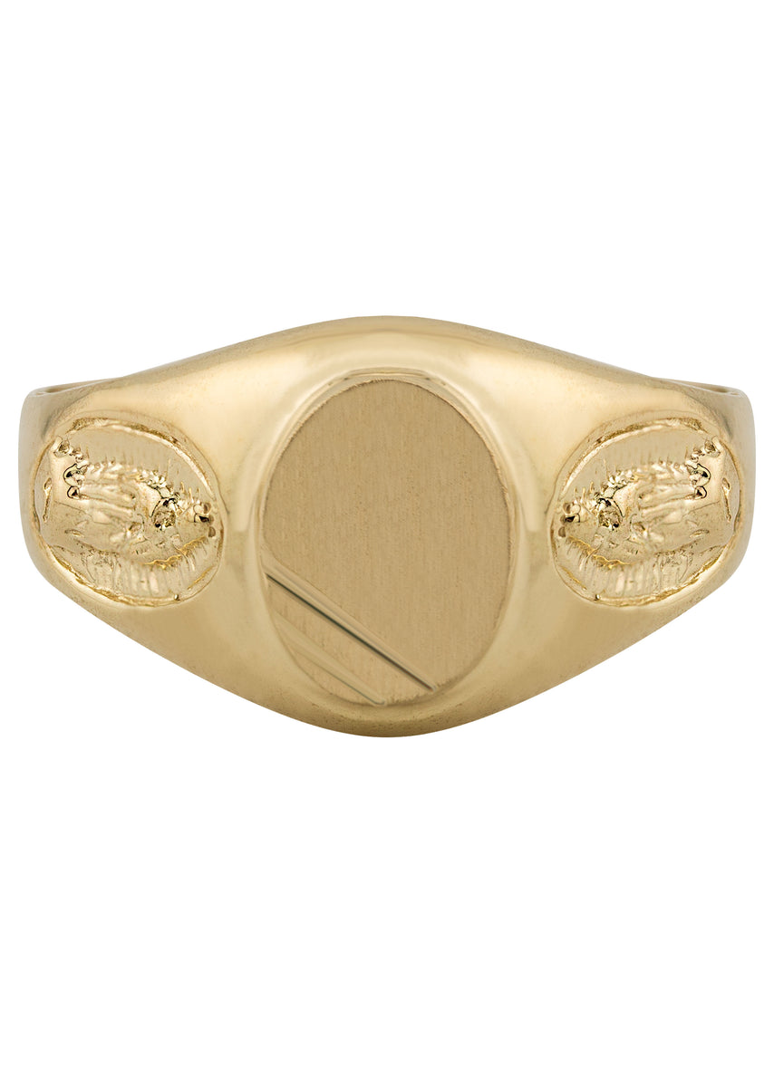 Mens Virgin Mary Signet Ring - 10K Gold | 4 Grams