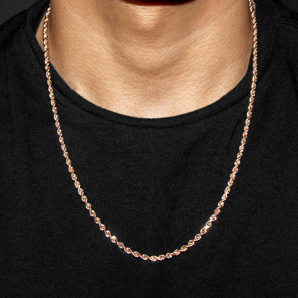Rose Gold Rope Chain | 3MM Rope Chain | FrostNYC