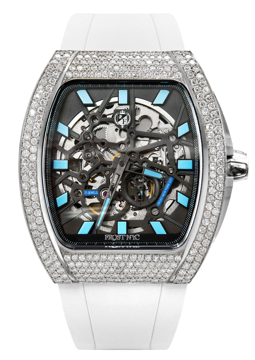 Frost NYC Mens Watch - Automatic Skeleton Stainless Steel Diamond Spor