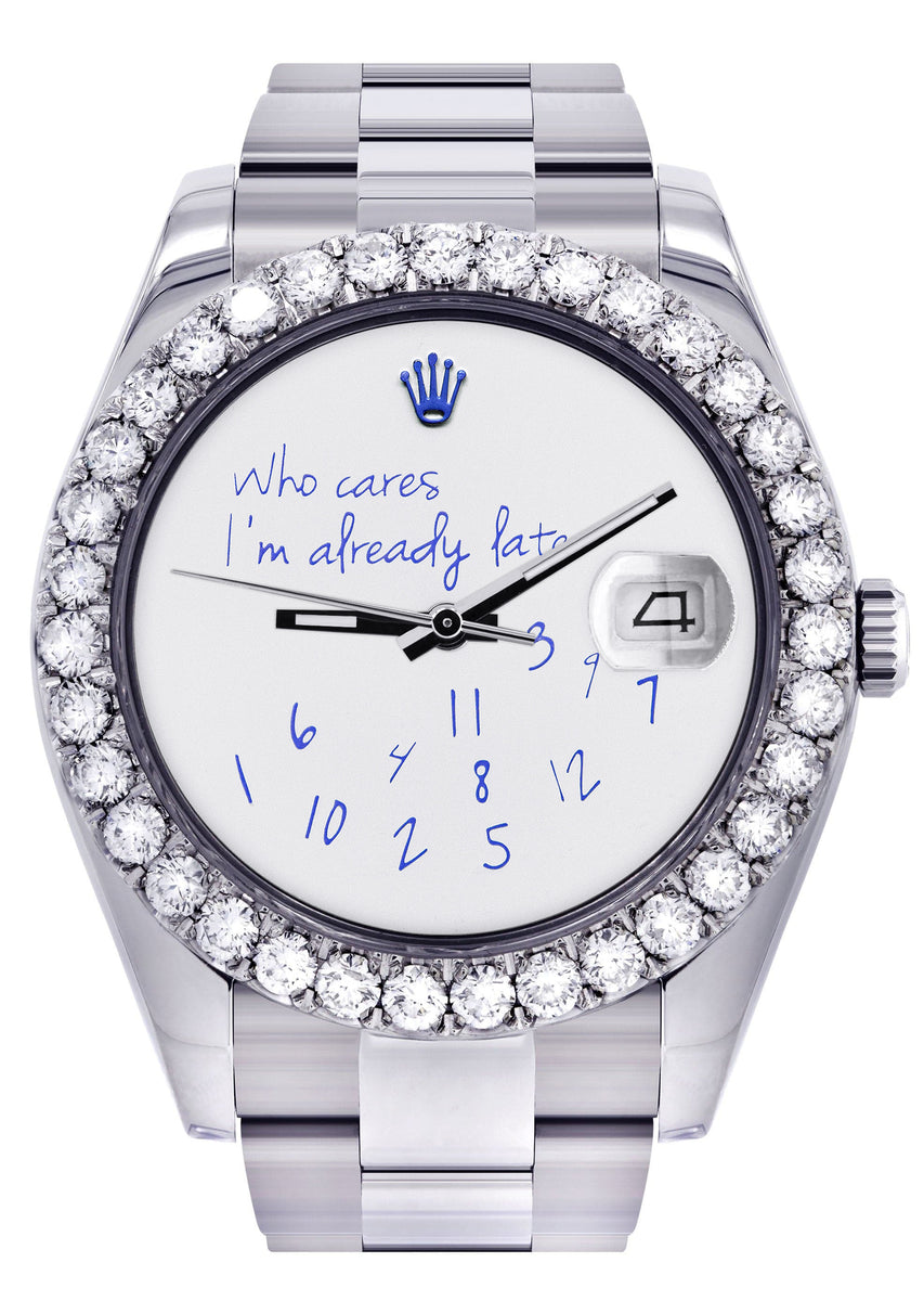 Rolex Datejust II Watch | 41 MM | "Who Cares I'm Already Late" Custom