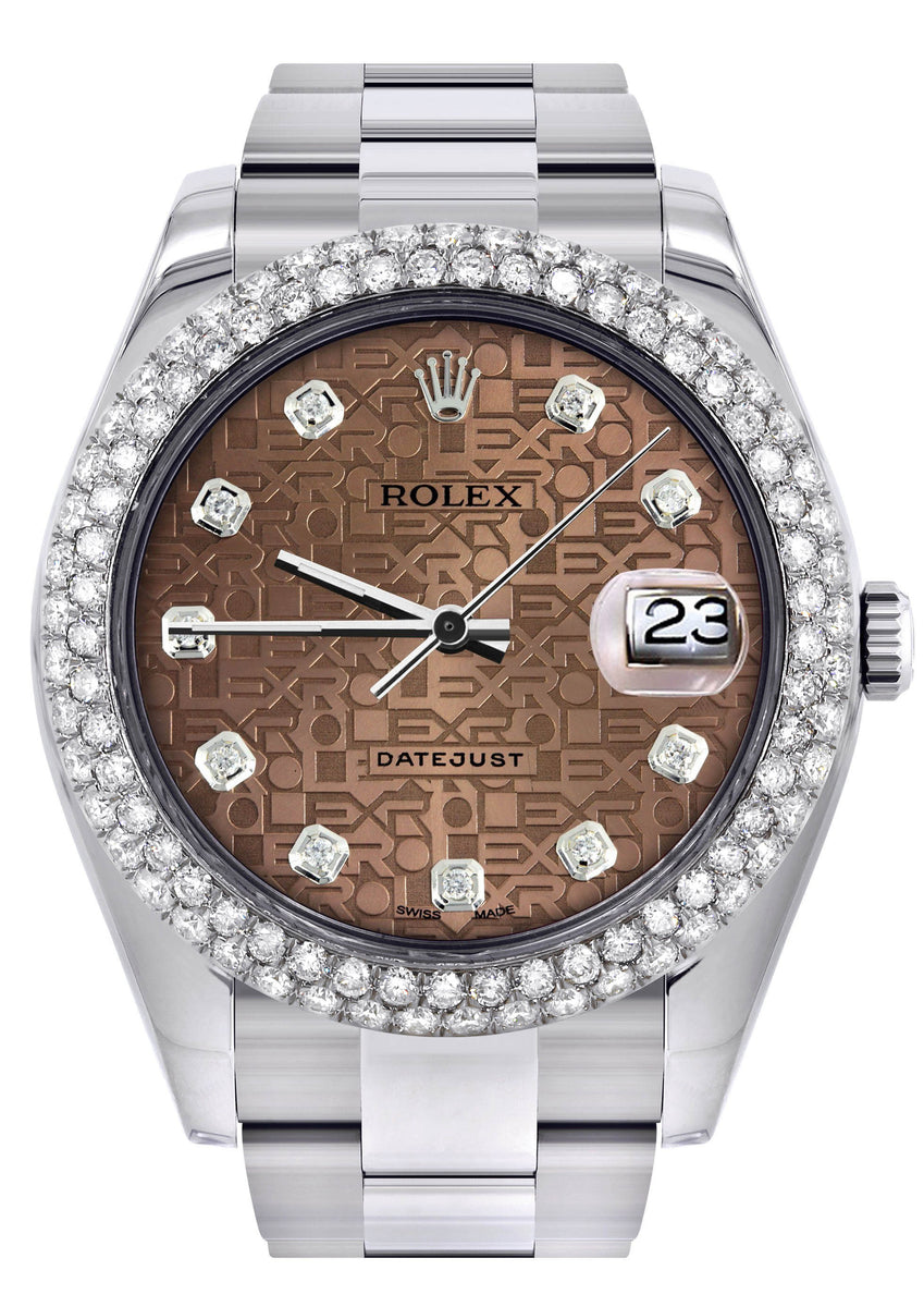 Womens Rolex Datejust II Watch | 41 MM | Brown Texture Dial | Two Row ...