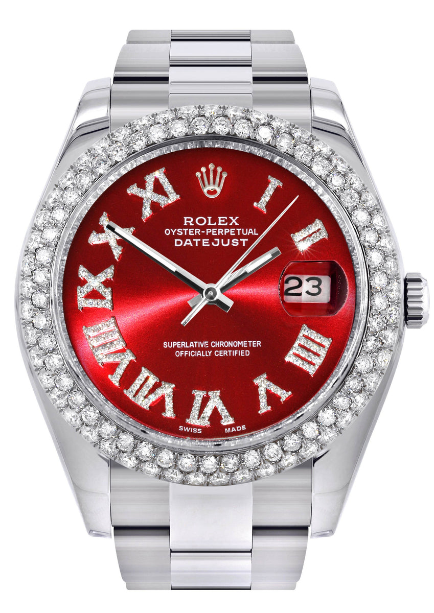 Womens Rolex Datejust II Watch | 41 MM | Red Roman Numeral Dial | Two ...