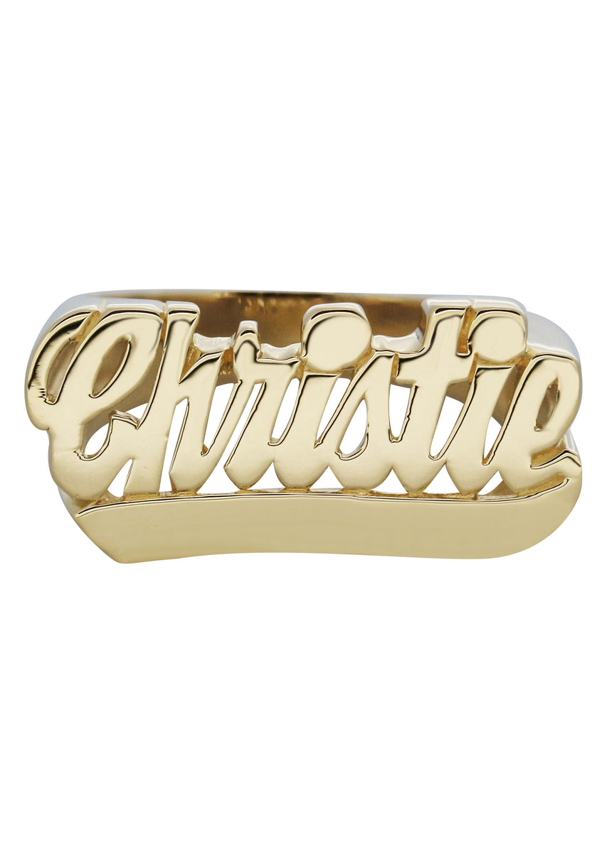 14K Cursive Gold Name Ring | Appx. 4.5 Grams – FrostNYC