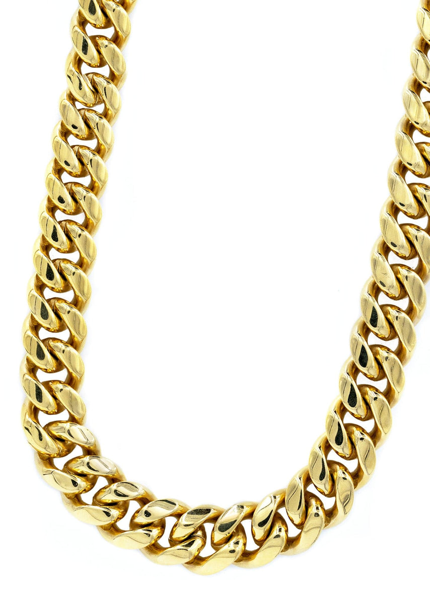 14K Gold Plated Cuban Link Chain For Men