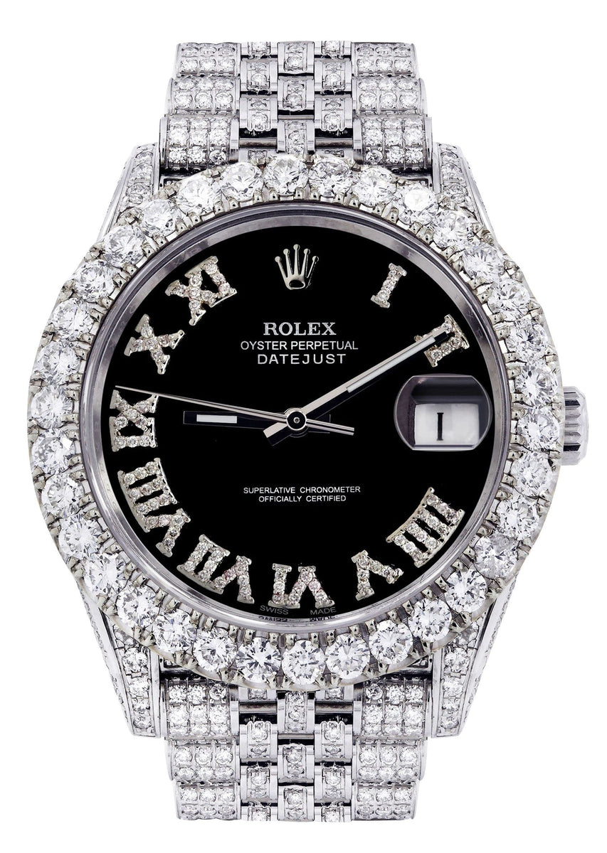 Diamond Iced Out Rolex Datejust 41 | 25 Carats Of Diamonds | Custom Bl ...