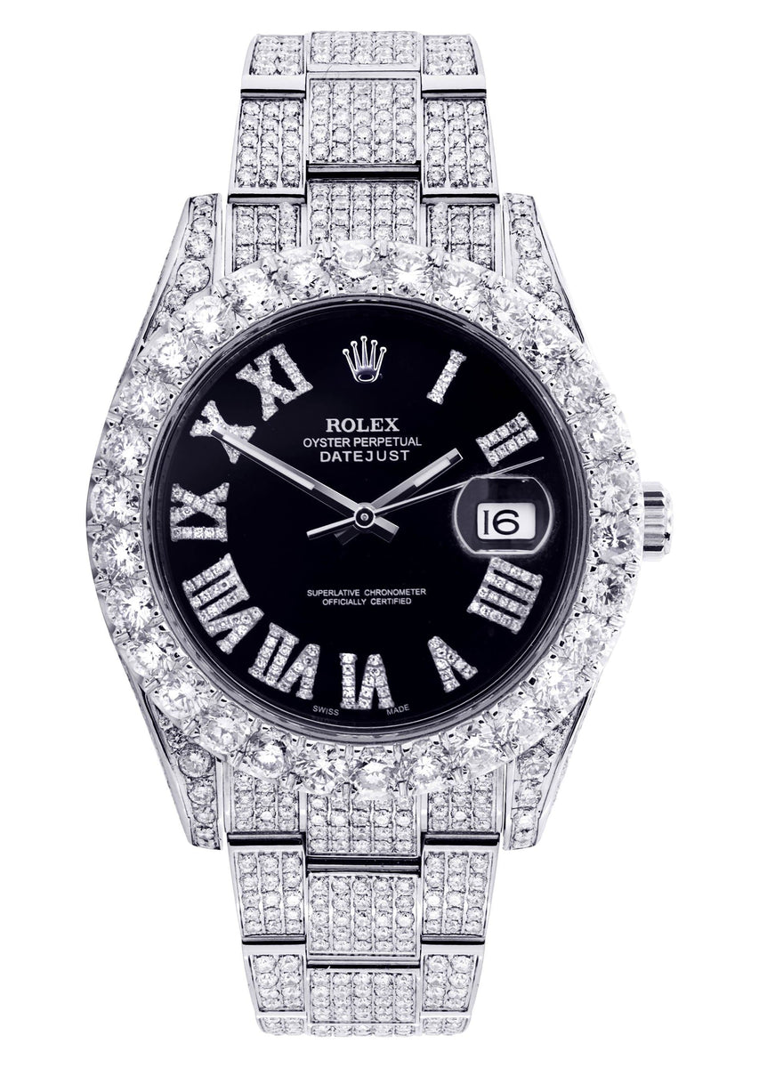 Diamond Rolex Datejust 41 | Custom Diamond Dial | Stainless Steel | 19 ...