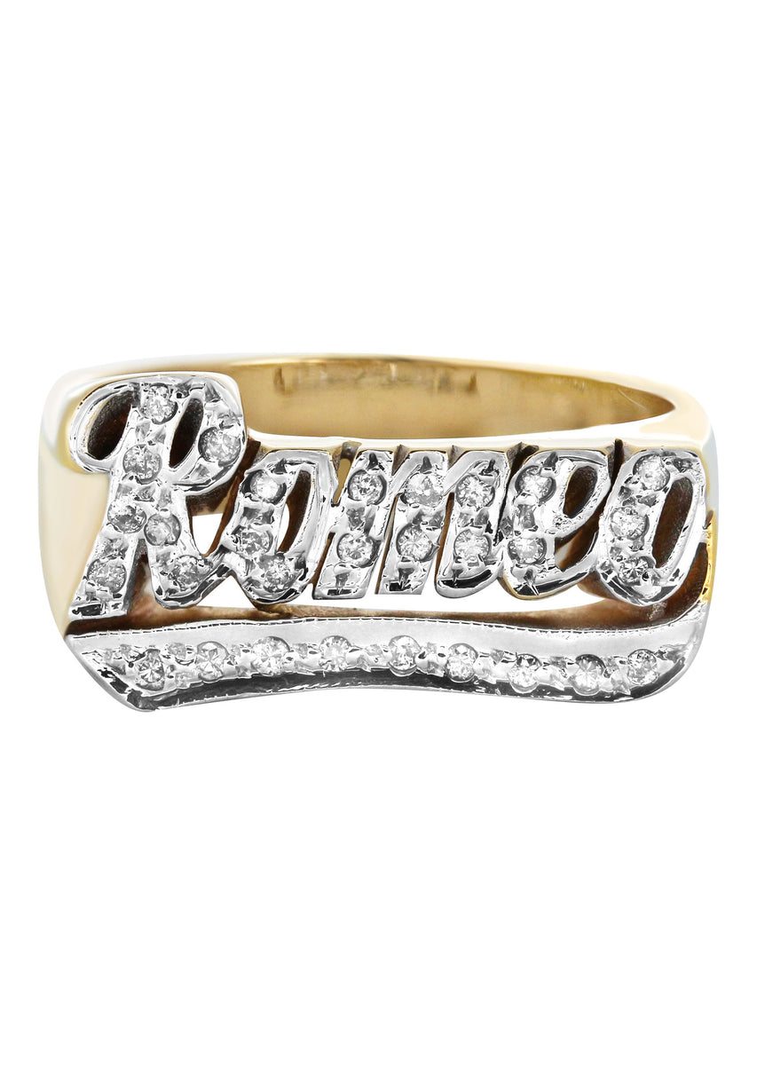 14K Diamond Gold Name Ring | Appx. 14.8 Grams – FrostNYC