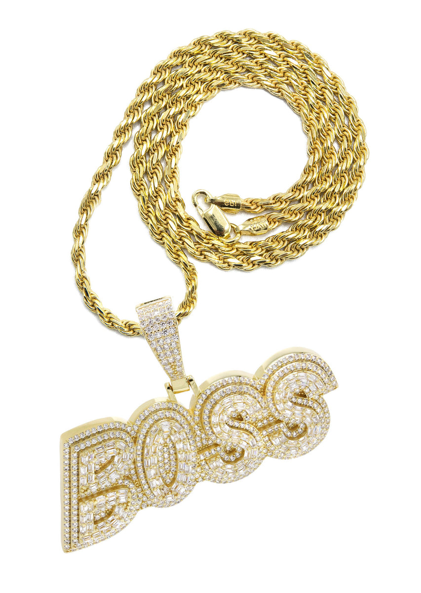 Silver Necklace - Gold BOSS Necklace | 38.4 Grams