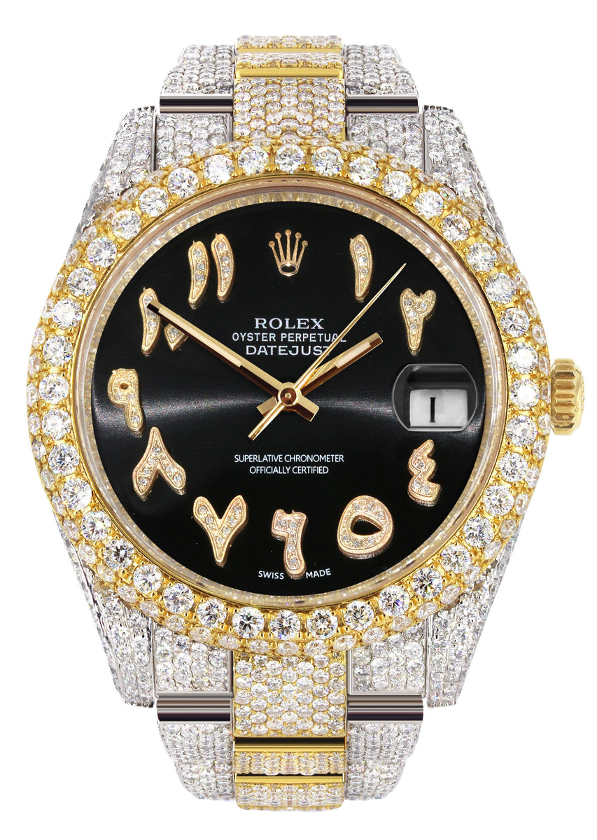 Womens Diamond Iced Out Rolex Datejust 41 | 25 Carats Of Diamonds | Cu ...