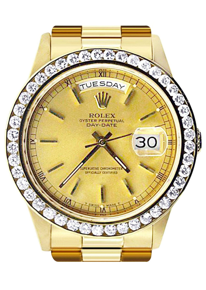 Diamond Rolex Day-Date | 18K Yellow Gold – FrostNYC